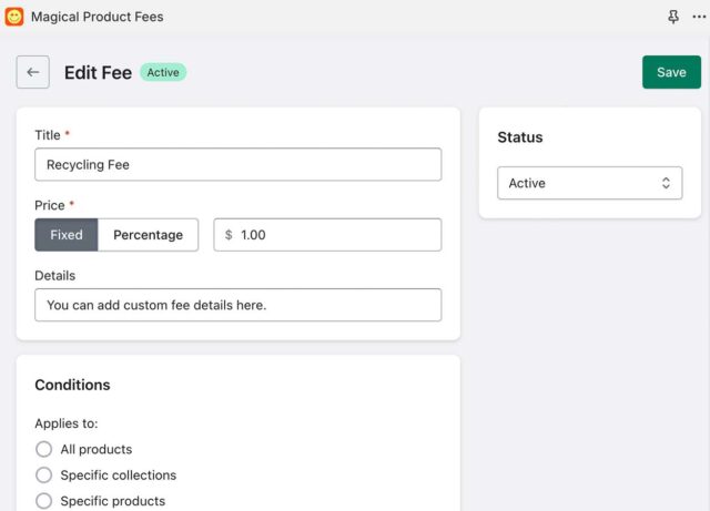 Shopify Product Fees App - Add Deposits & Surcharges | Magical Apps